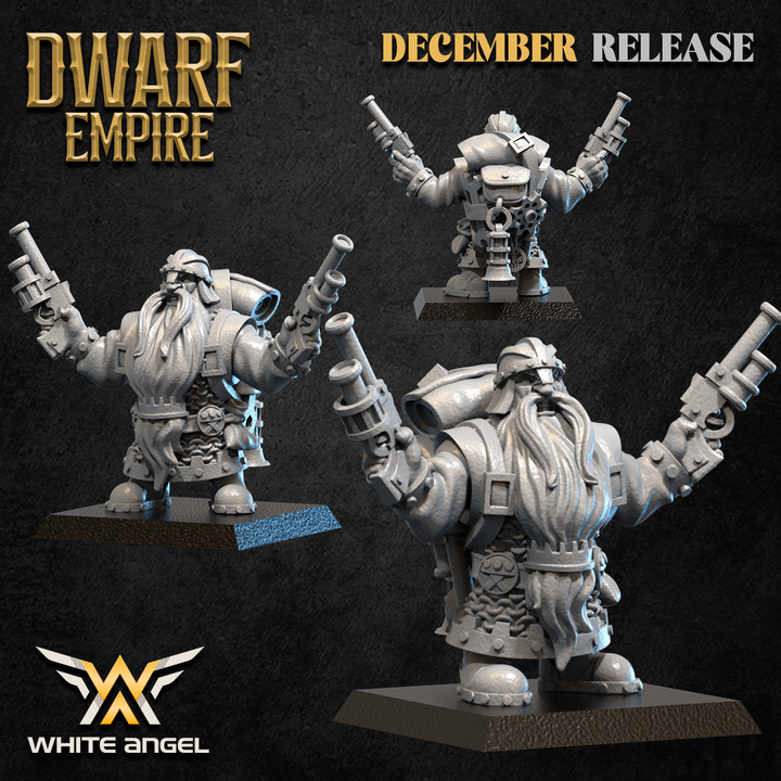 3D Printable DWARF ENGINEER - DWARF EMPIRE (DECEMBER 2024 RELEASE) by WHITE ANGEL MINIATURES